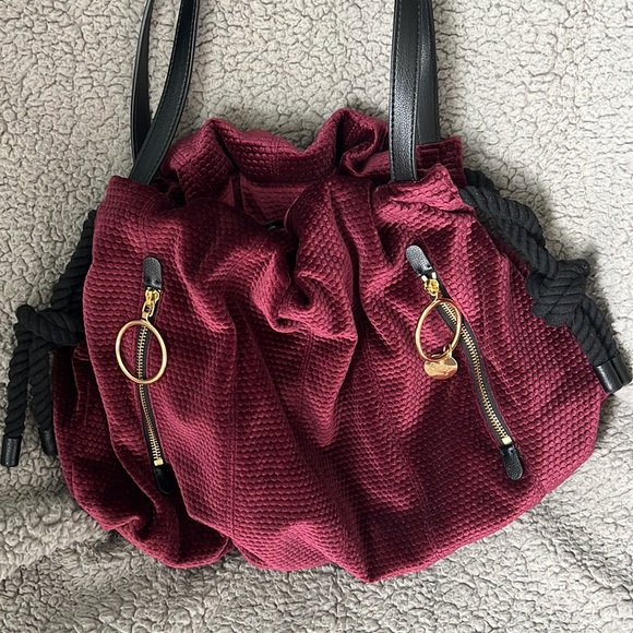 See By Chloe | Bags | See By Chloe Flo Shoulder Bag Burgundy Gold Black ...